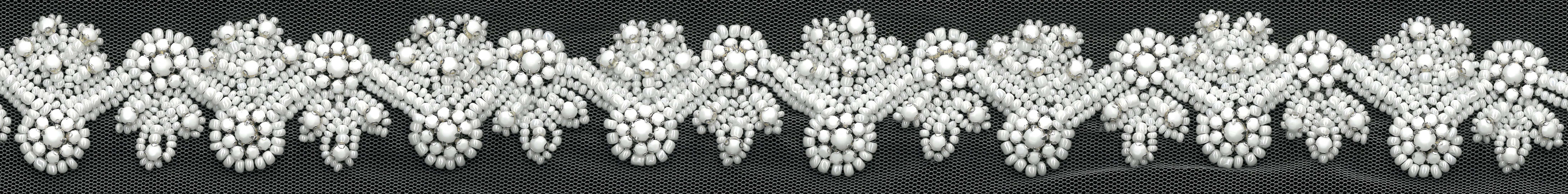 Michael's Bridal Fabrics | CRYSTAL BEADED EDGING - WHITE